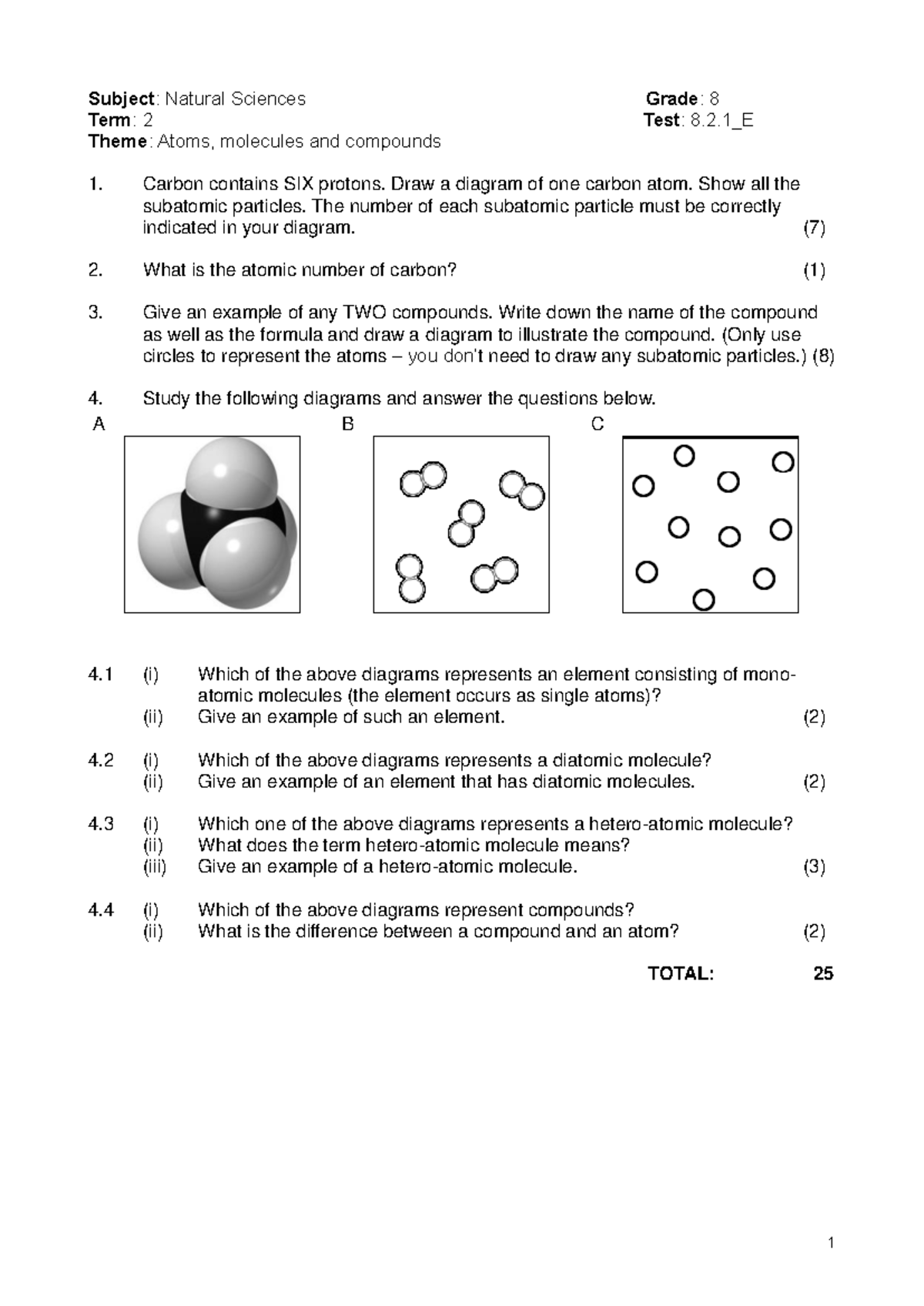 TT8 - 1 Subject: Natural Sciences Grade: 8 Term: 2 Test: 8.2_E Theme ...