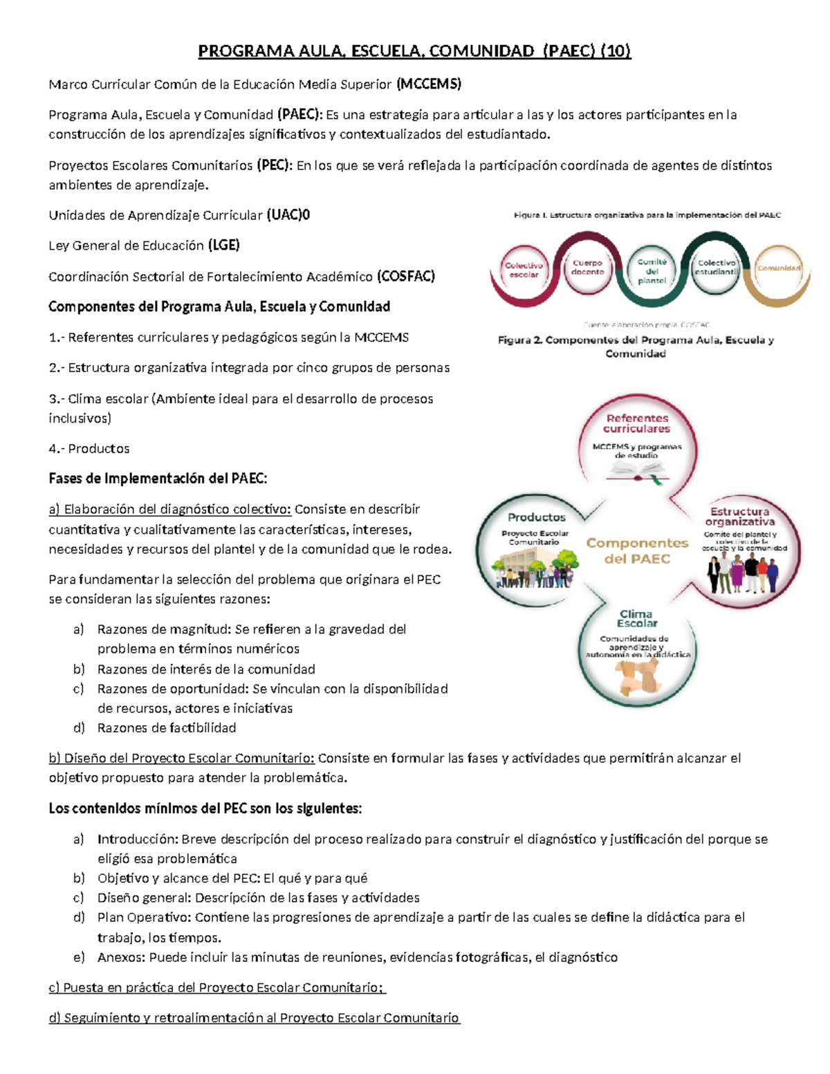 GUIA - PROGRAMA AULA, ESCUELA, COMUNIDAD (PAEC) (10) Marco Curricular Común de la Educación ...