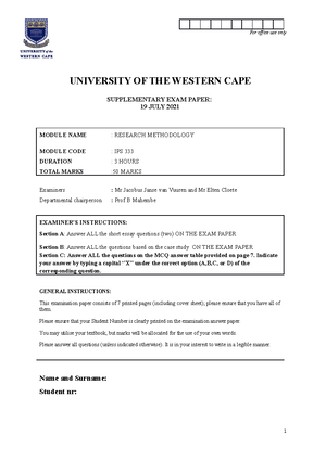 IPS232 2015 11 f - past paper - BAdmin - UWC - Studocu
