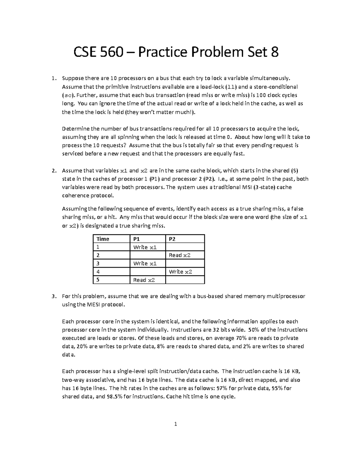 CSE560 2017-2018 Problem Set 8 - CSE 560 – Practice Problem Set 8 1 ...