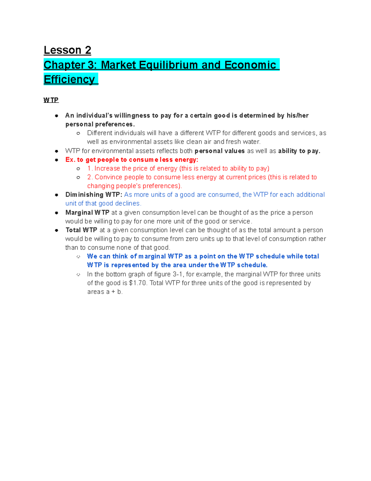 EC238 Midterm Course Notes - Lesson 2 Chapter 3: Market Equilibrium and ...