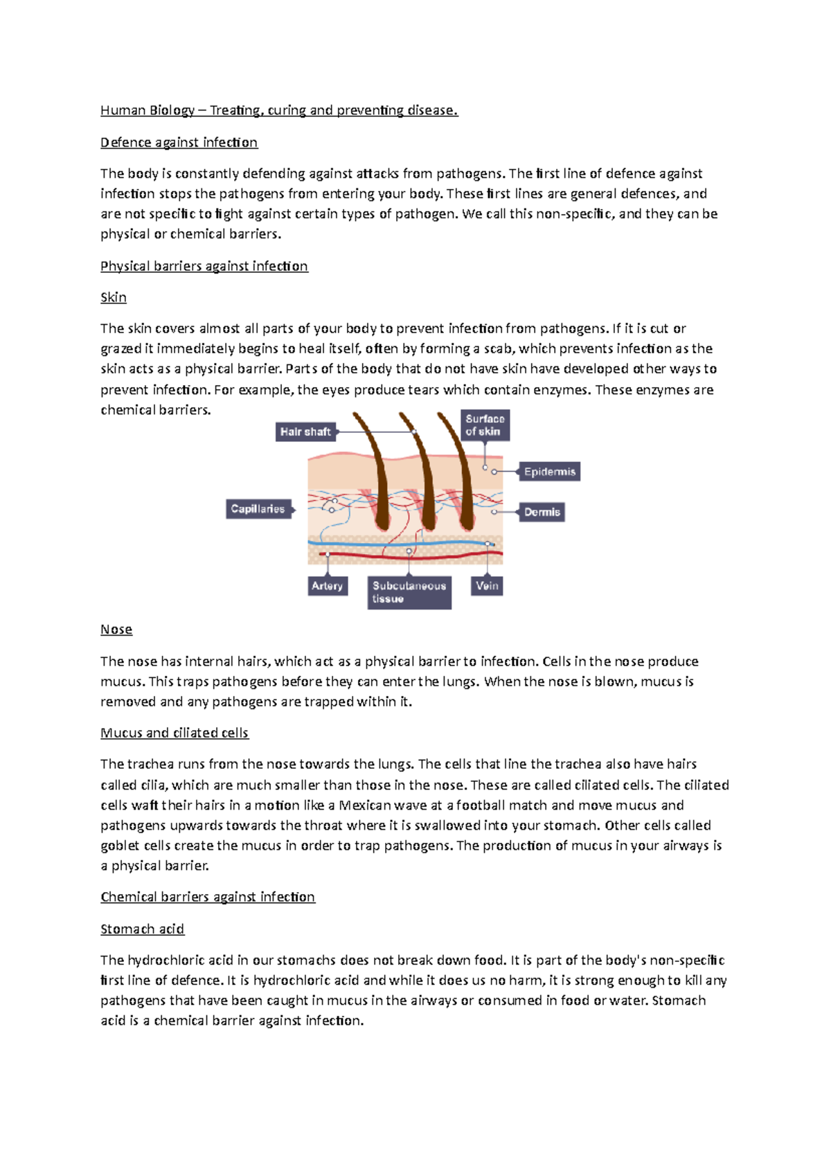 Human Biology- Treating , curing and preventing disease - Human Biology ...