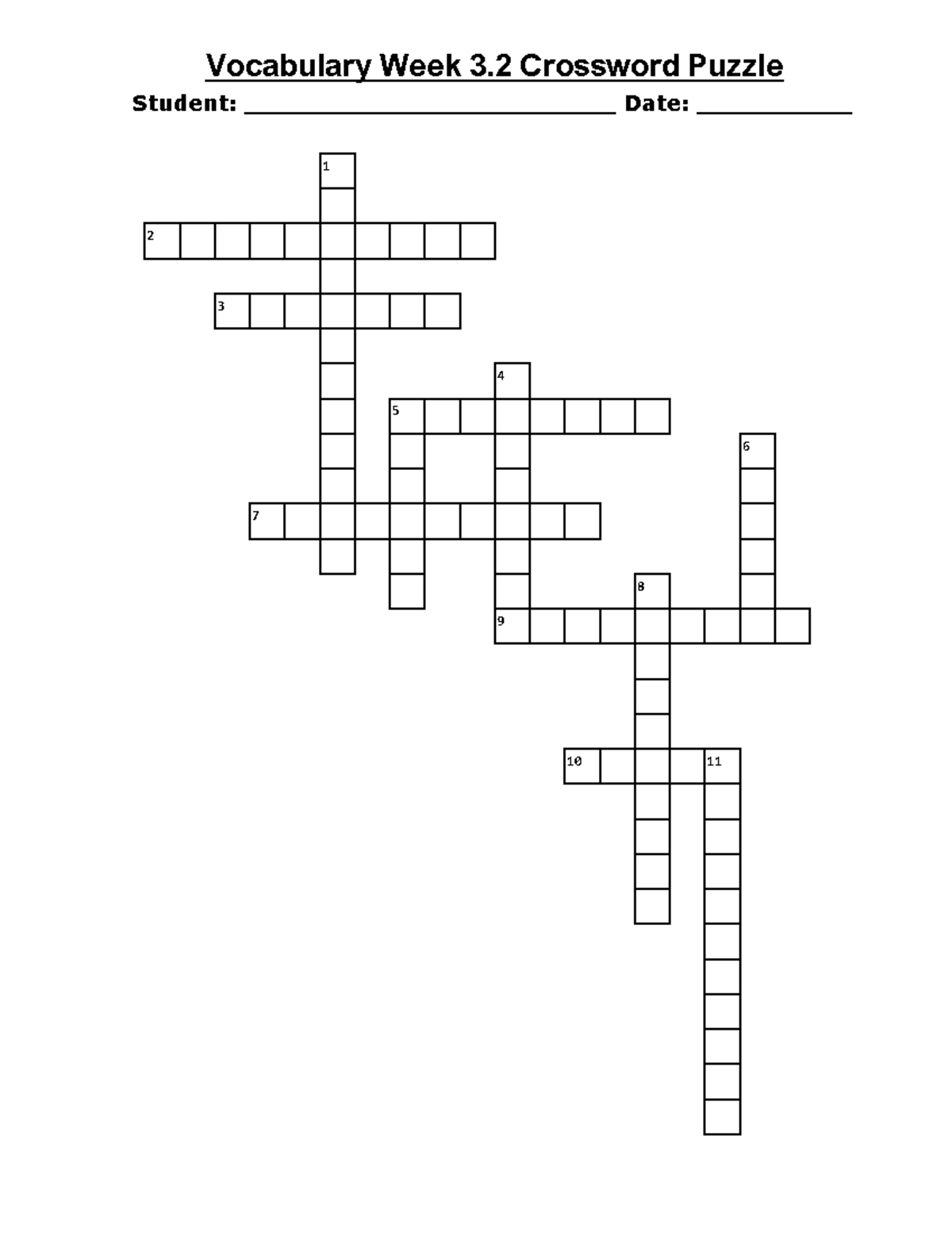 Vocabulary+Week+3 - Crossword Puzzle - Inglés I - Vocabulary Week 3 ...