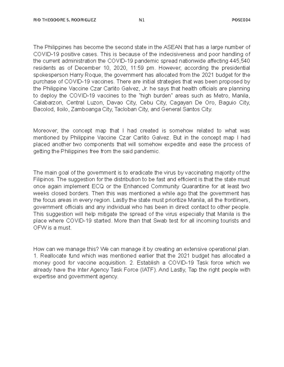 Rodriguez Concept Map - Output about ASEAN - RIO THEODORE S. RODRIGUEZ ...