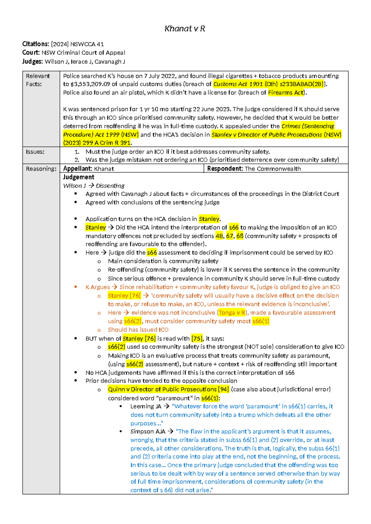 Khanat v R - Khanat v R Citations: [2024] NSWCCA 41 Court: NSW Criminal ...