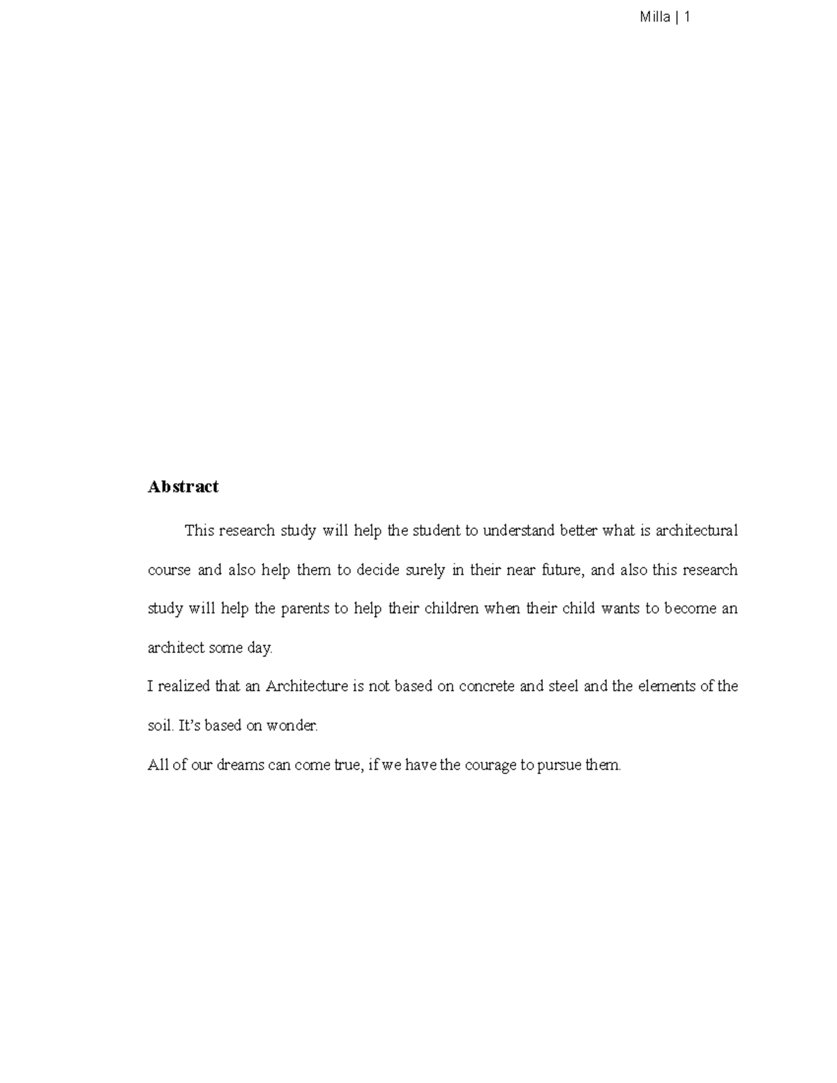 Architecture Research - Abstract This research study will help the ...