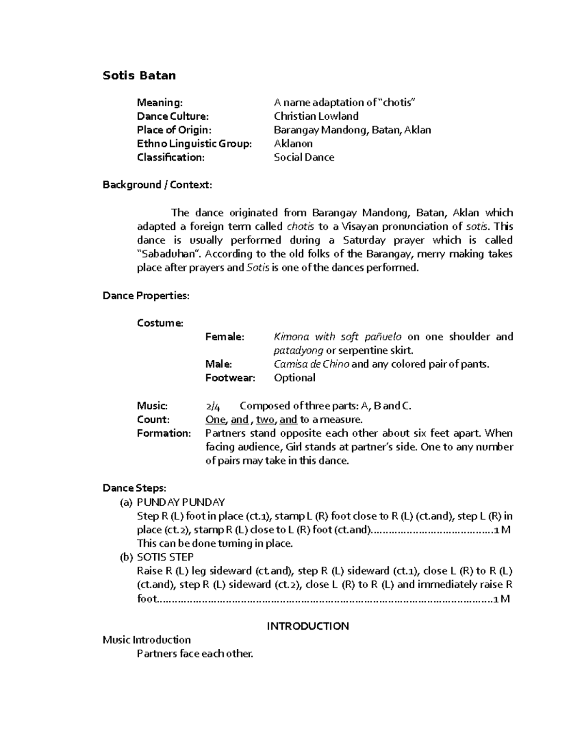 Sotis Batan - Sotis Batan Meaning: A name adaptation of “chotis” Dance ...