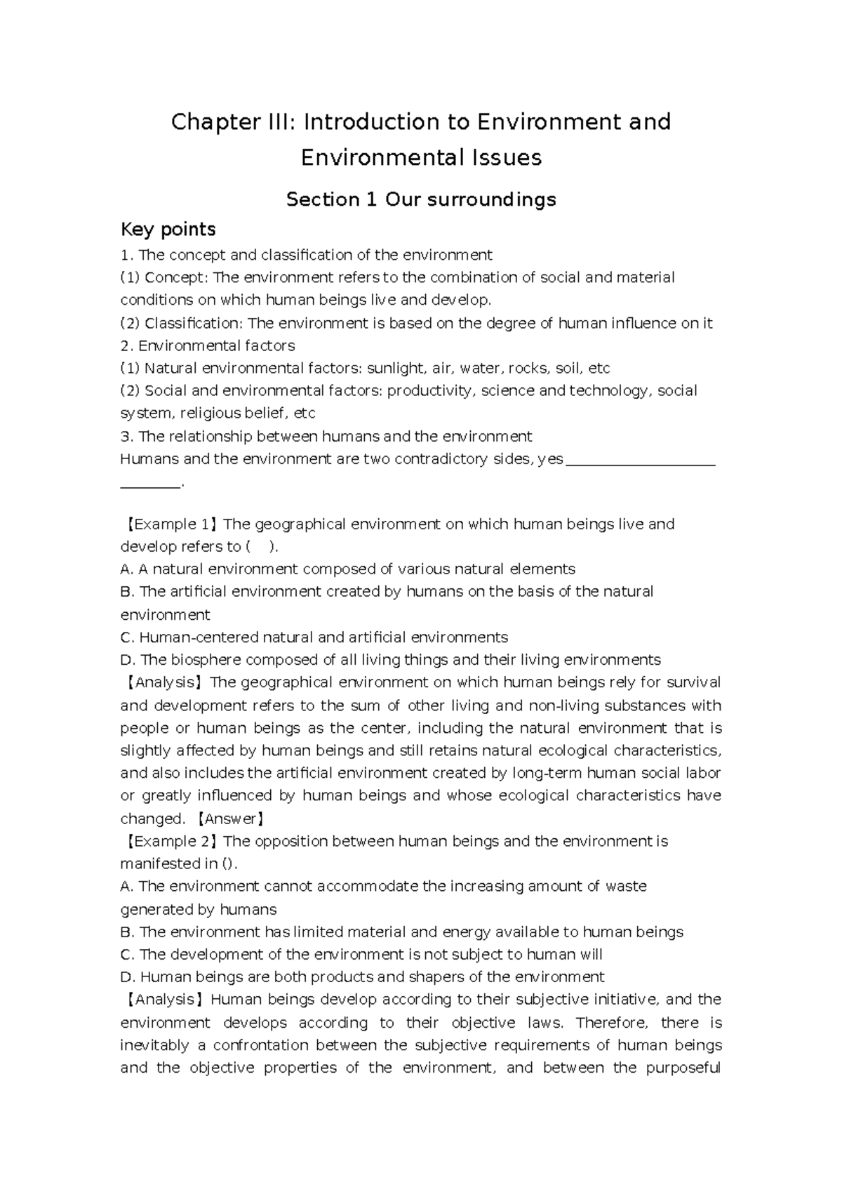 WEEK 3 Introduction to Environment and Environmental Issues - Chapter ...