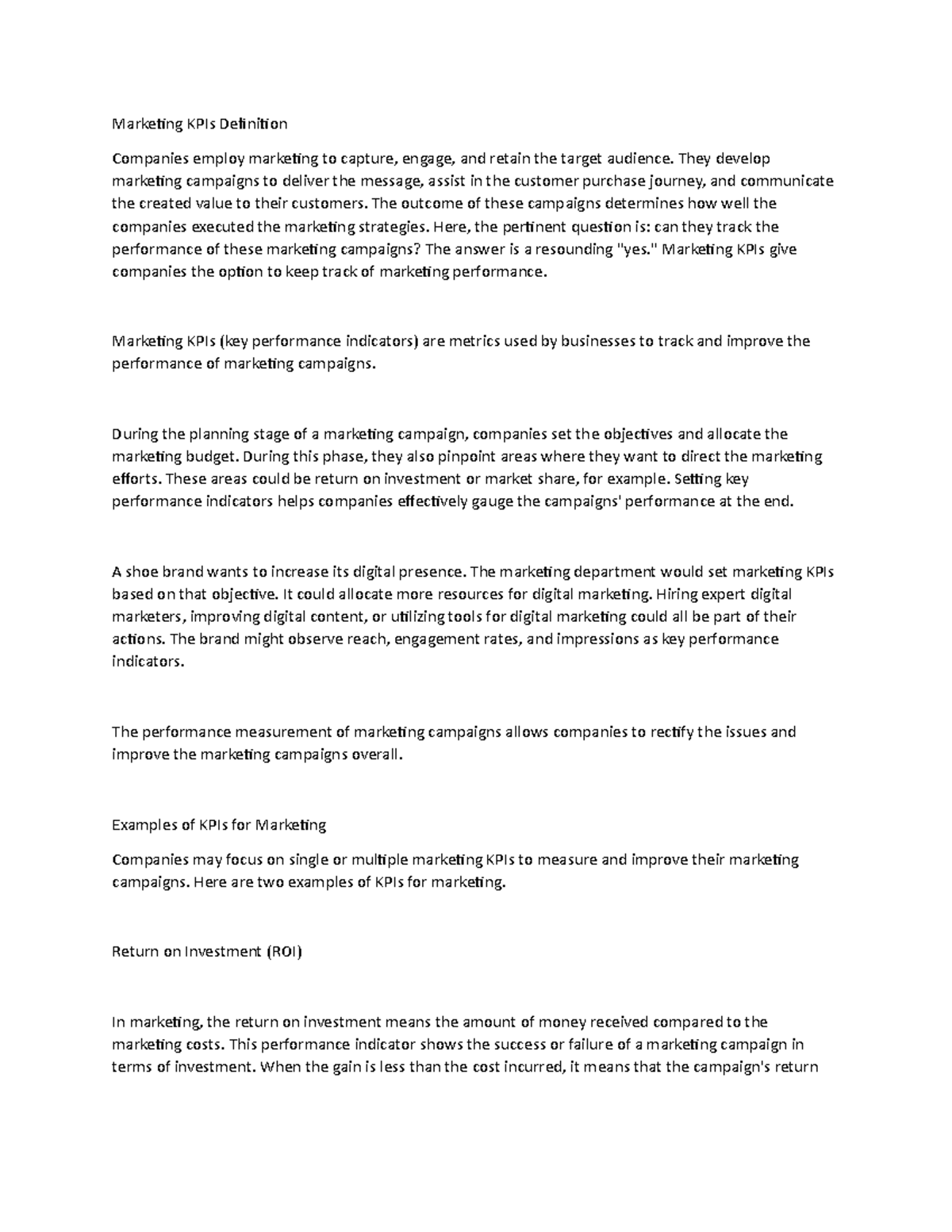 Marketing KPIs - They develop marketing campaigns to deliver the ...