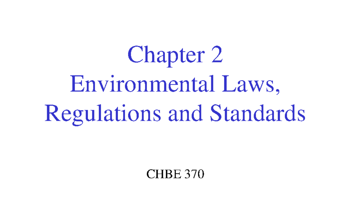 Chapter 2 Environmental Laws-Regulations and Standards - Environmental ...