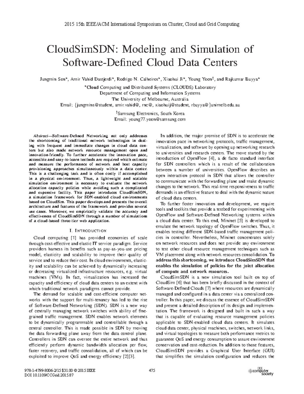 Cloud Sim - CloudSimSDN: Modeling and Simulation of Software-Defined ...