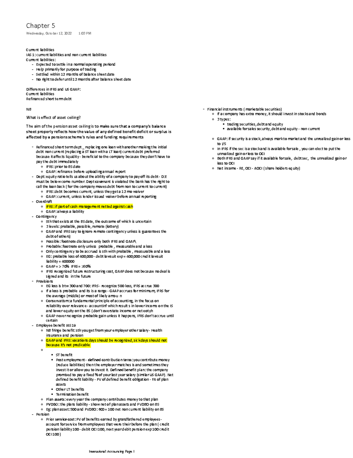 Accounting Chapter 5 - NB What is effect of asset ceiling? The aim of ...
