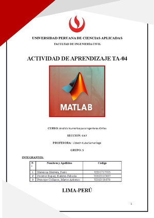 Grupo 4 TA3 - trabajo final - UNIVERSIDAD PERUANA DE CIENCIAS APLICADAS FACULTAD DE INGENIERÍA ...