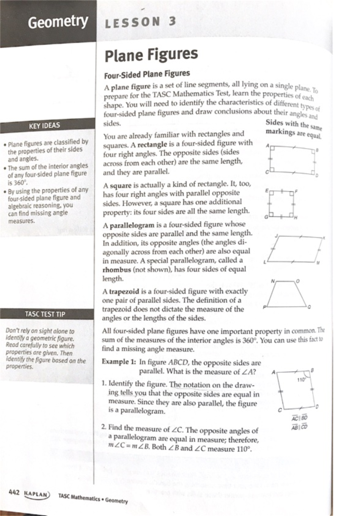 Plane figures - To prepare for the TASC Mathematics Test, learn the ...