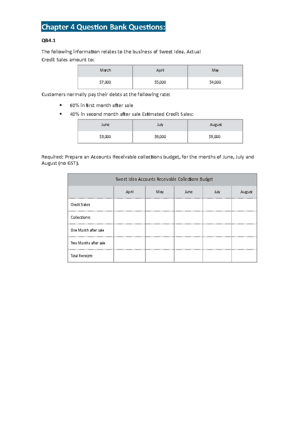 Chapter 4 Question Bank Questions - Chapter 4 Question Bank Questions ...