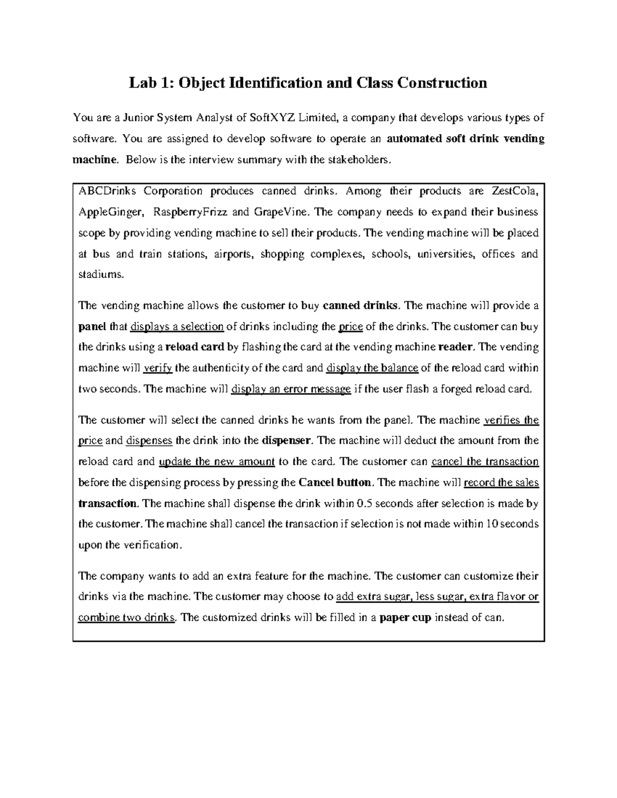 Lab 1 - Object Identification and Class Construction (ANS) - Lab 1 ...