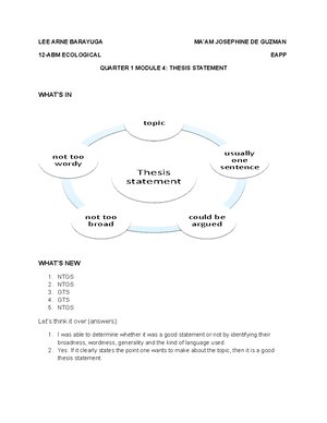 EAPP Module 3 Summarizing Techniques - LEE ARNE BARAYUGA MA’AM ...