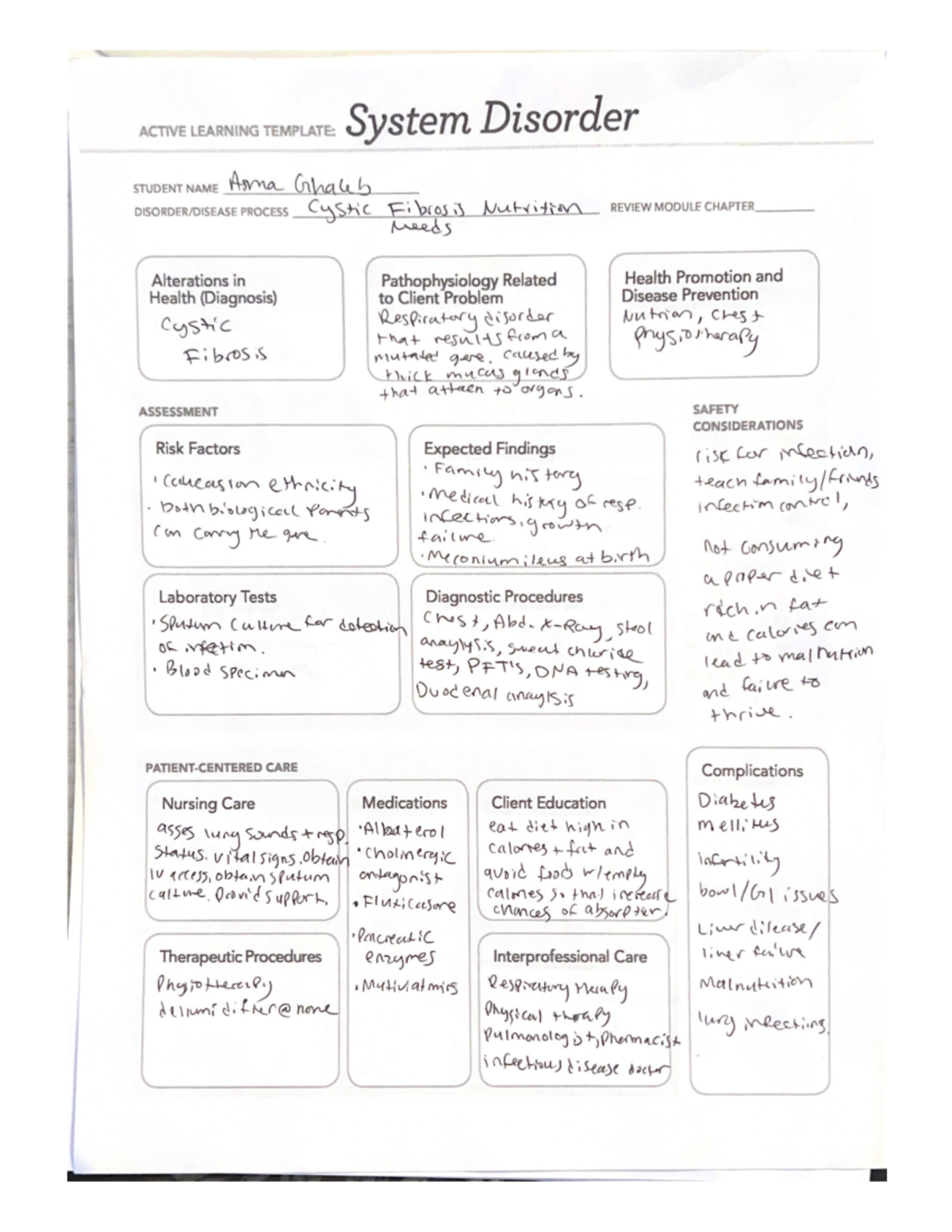 System Disorder 2 - practice - nur 3980 - Studocu