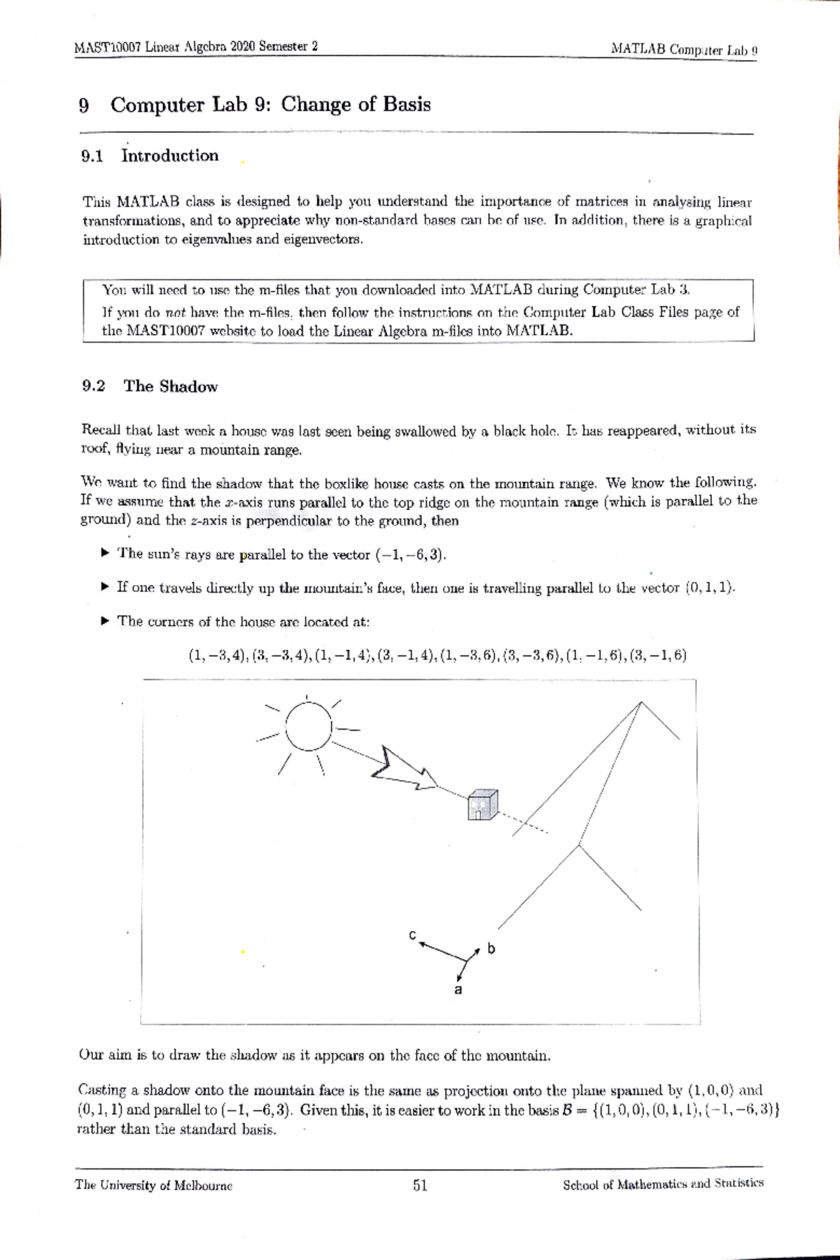 Lab9 solutions for matlab - MAST10007 Linear Algebra 2020 Semester 2 ...