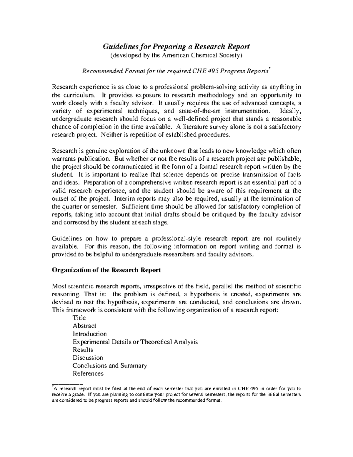 Guidelines for Preparing a Research Report - Guidelines for Preparing a ...