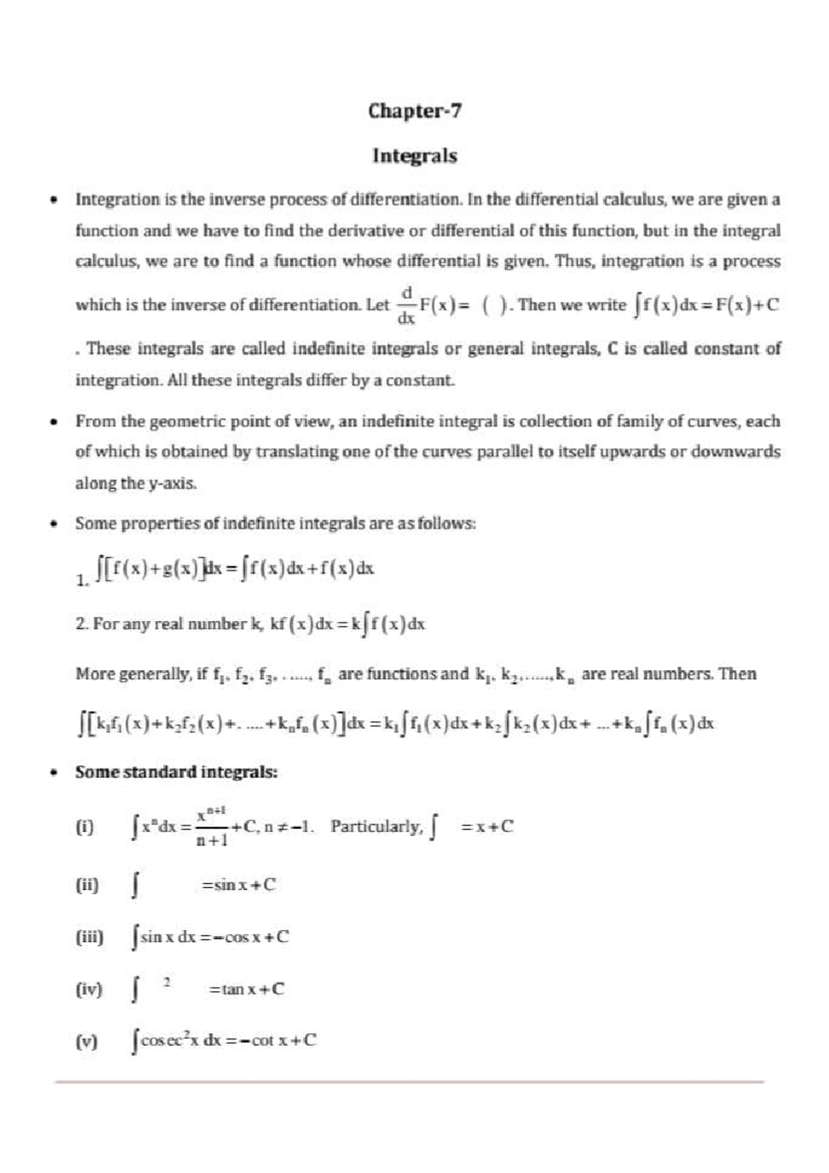 Integration KEYS Notes - Calculus - Studocu