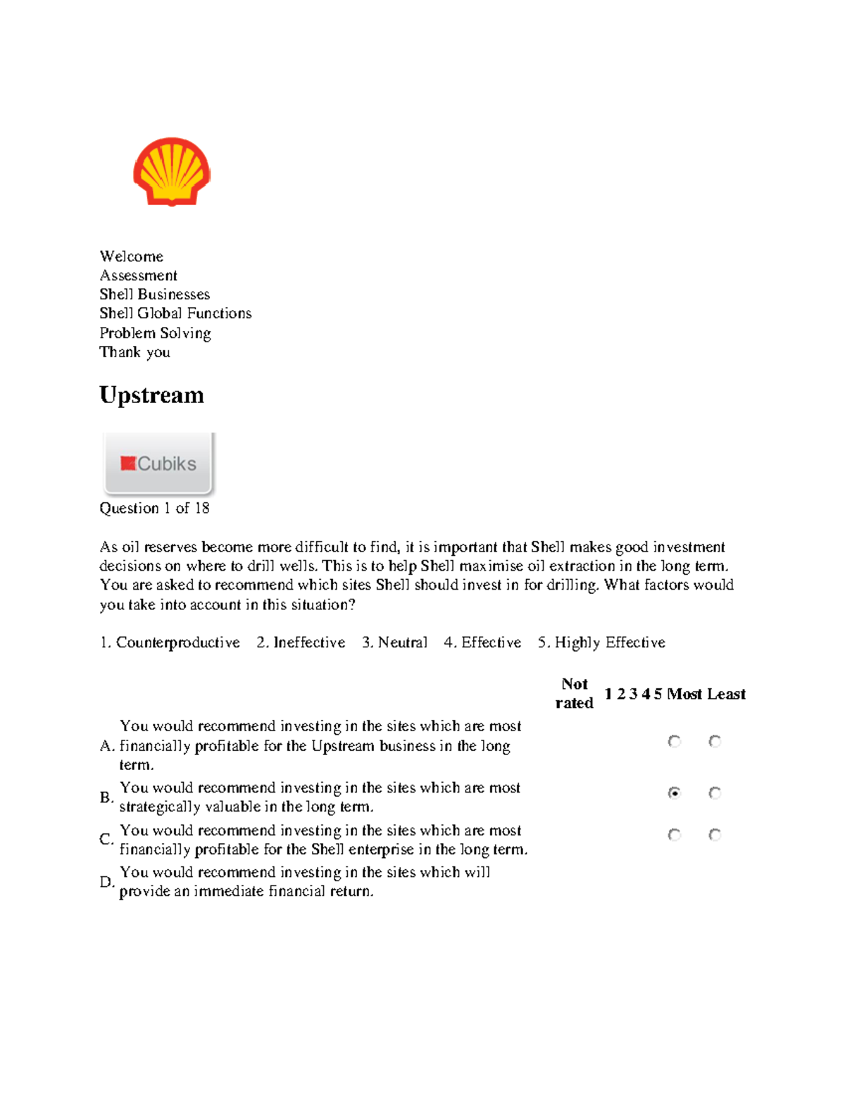 Ilide - Shell test - Welcome Assessment Shell Businesses Shell Global ...