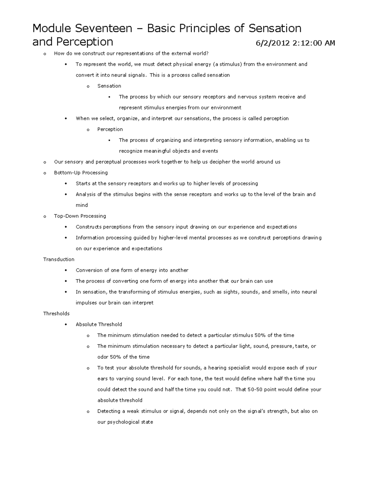 Summary Psychology in Modules - module 17-18 - Module Seventeen Basic ...