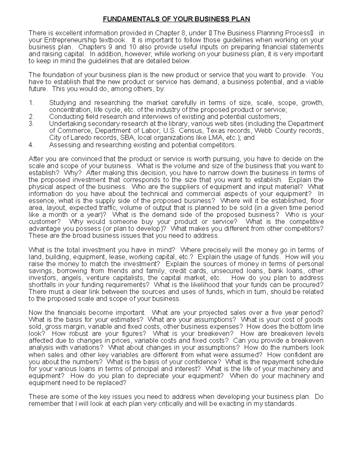 Business Plan - Guidelines for Writing - Tagged - FUNDAMENTALS OF YOUR ...