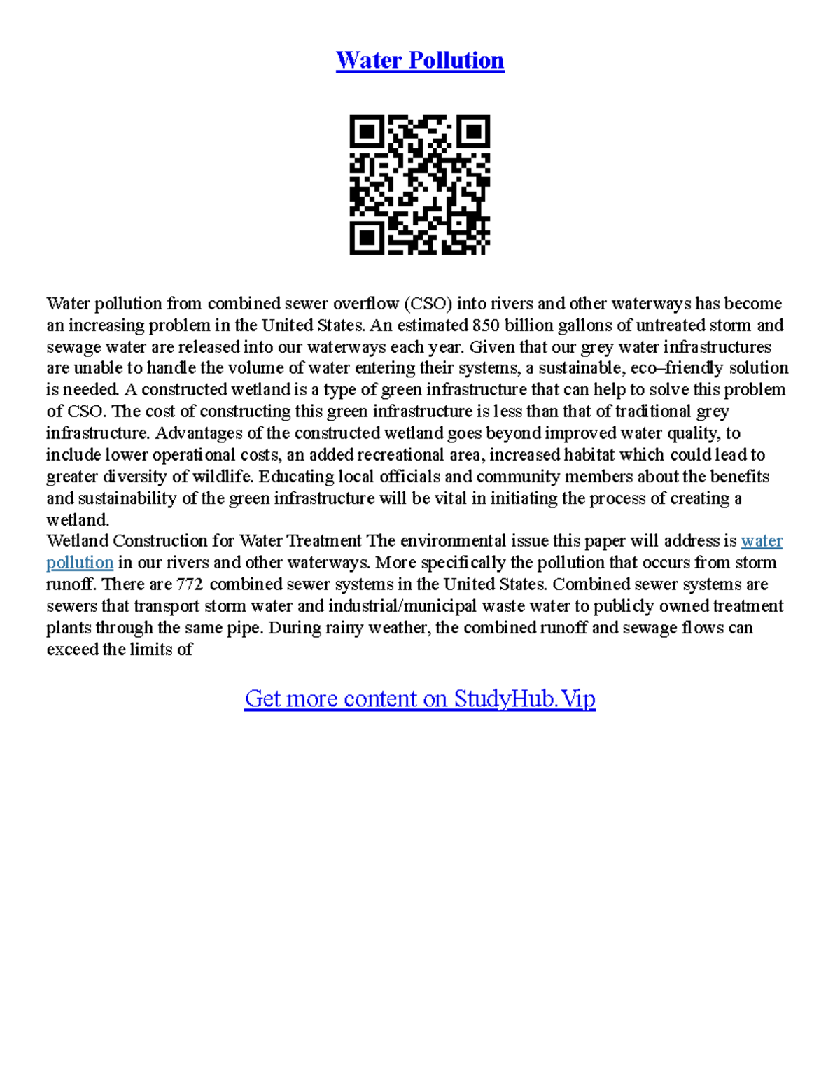 Water Pollution Essay - Water Pollution Water pollution from combined ...