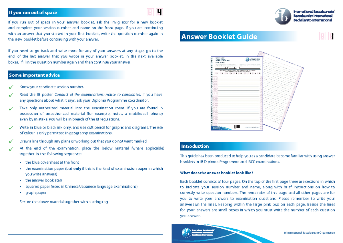 Answer Booklet Guide 2015 - 1 - © International Baccalaureate ...