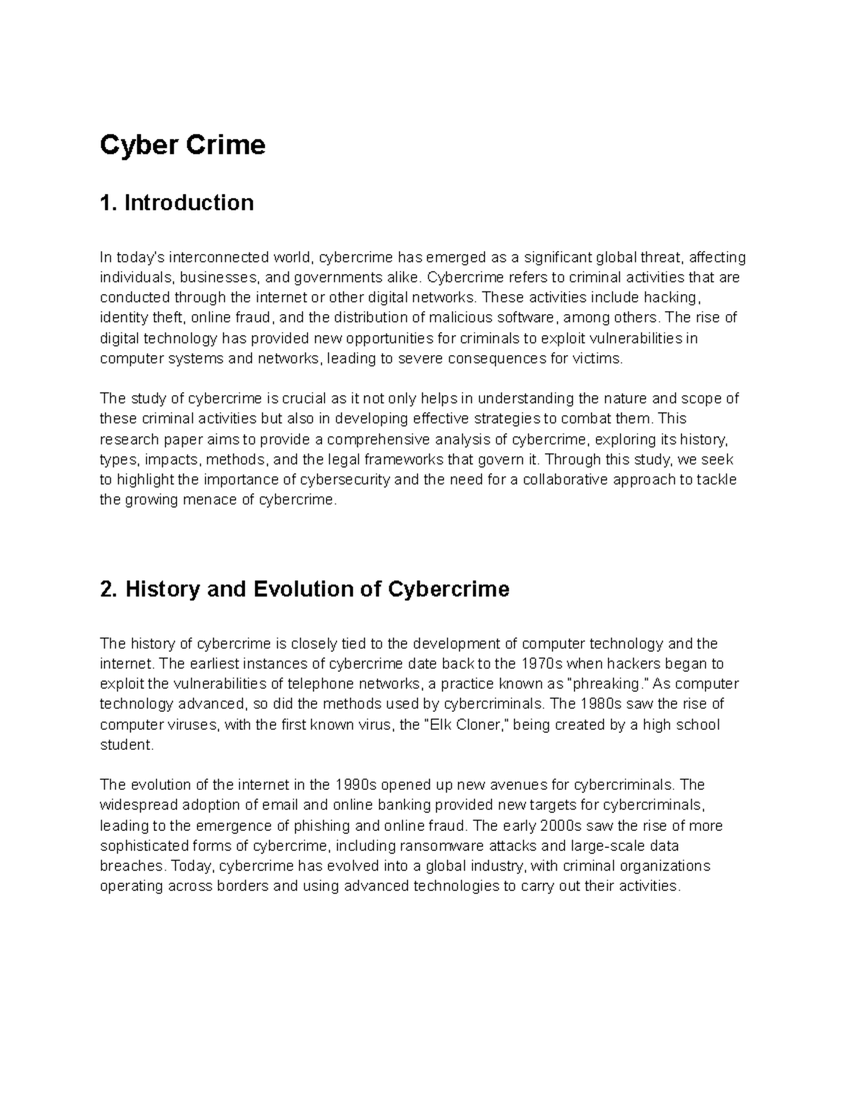Cyber Crime - Introduction In today’s interconnected world, cybercrime ...