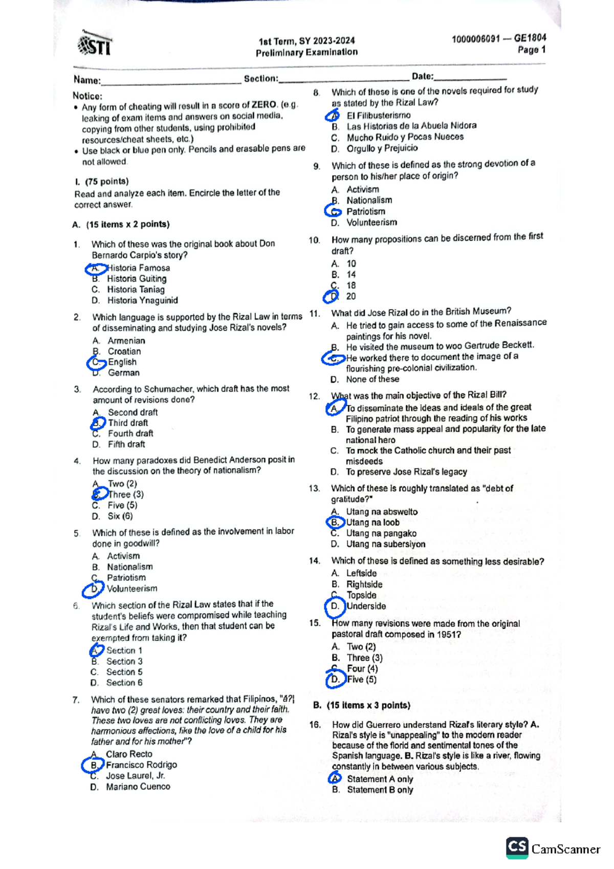 RLW Examination WITH Answer - Information Technology - Studocu