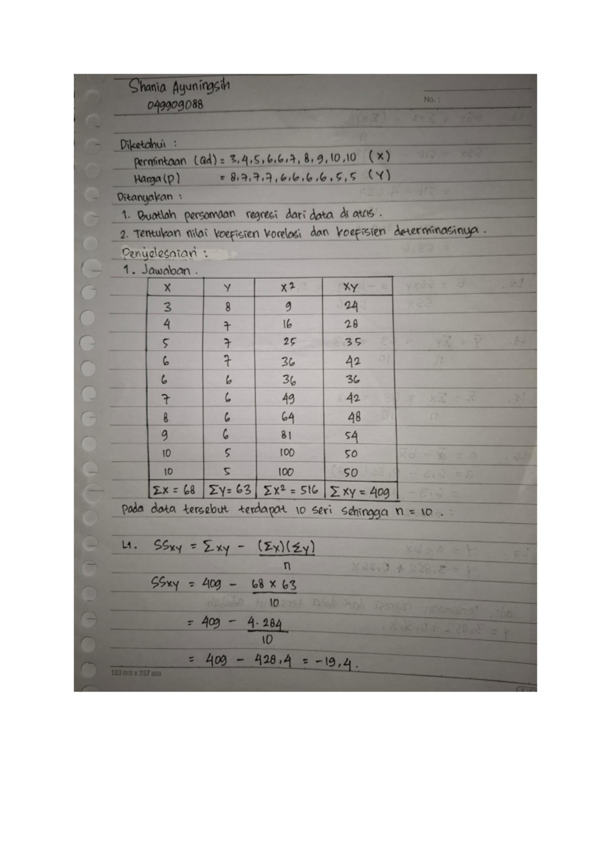 Jawaban Diskusi 5 ESPA4123.52. Shania An - Shania Ayuningsih 049909088 No. : Diketahui ...