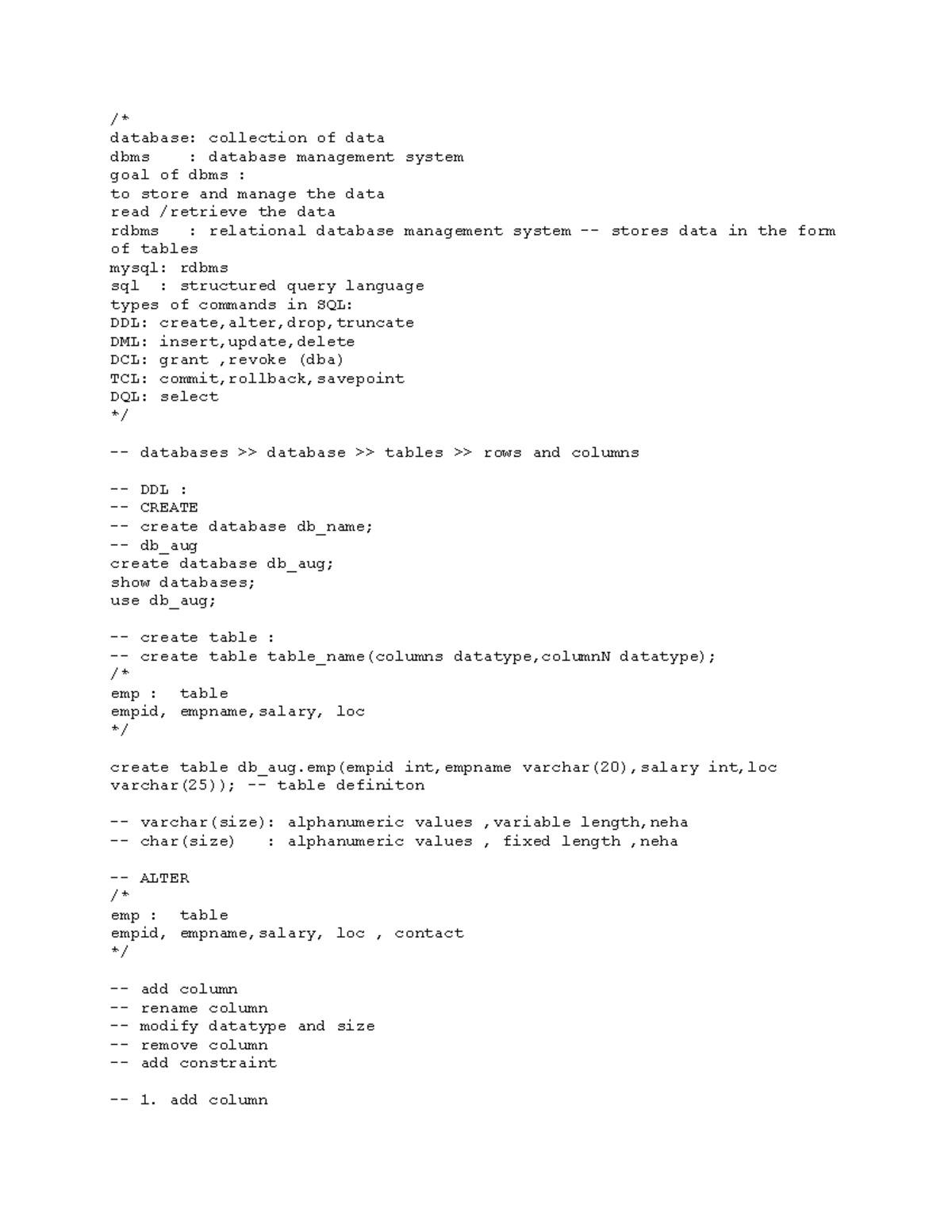 Sql Day2 Sql Database Collection Of Data Dbms Database Management System Goal Of Dbms 2277
