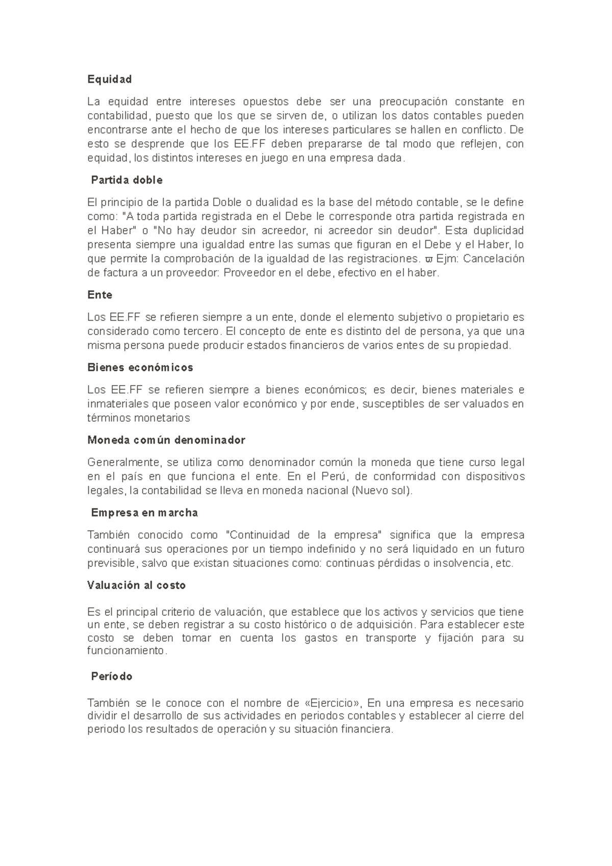 Principios de la contabilidad 15 - Equidad La equidad entre intereses ...