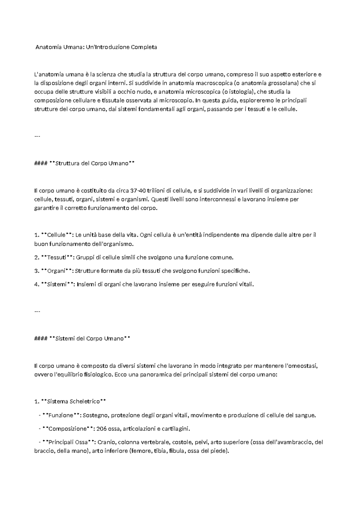 Anatomia Umana - Si suddivide in anatomia macroscopica (o anatomia ...