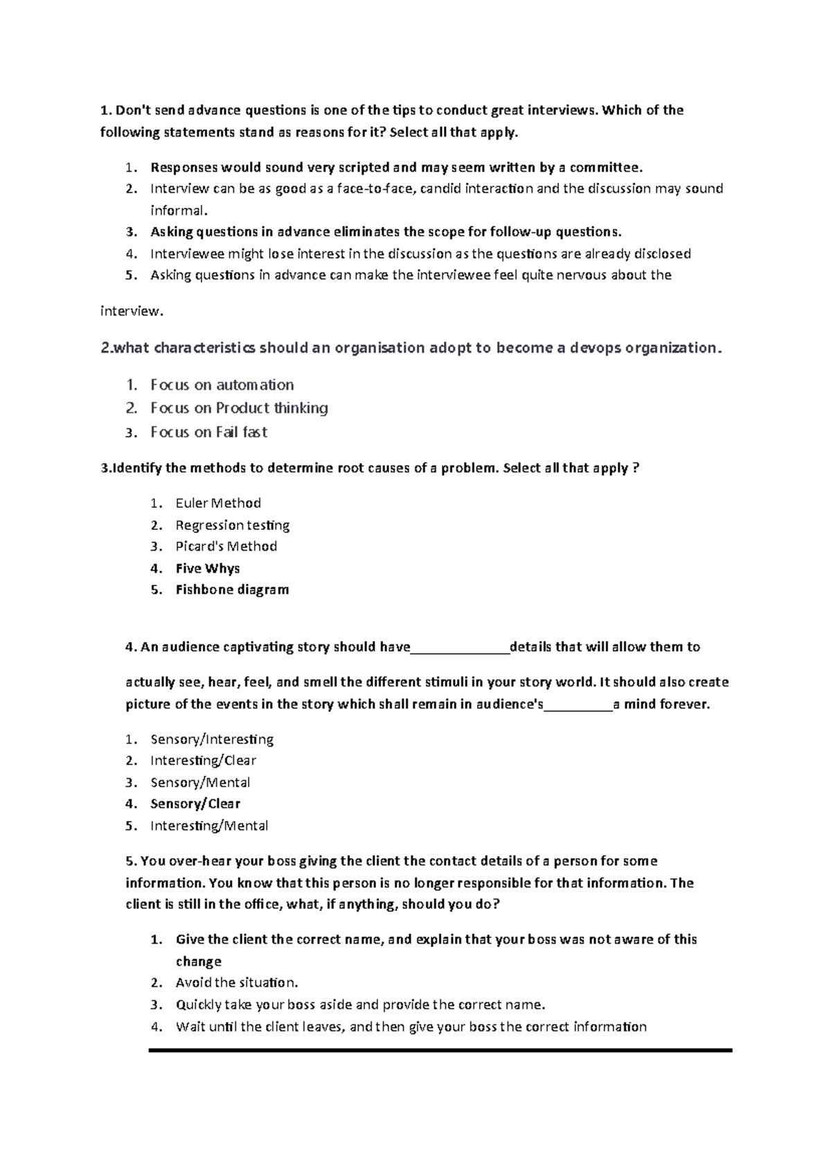 Biz Skills 2 Material - Reading - Don't send advance questions is one ...