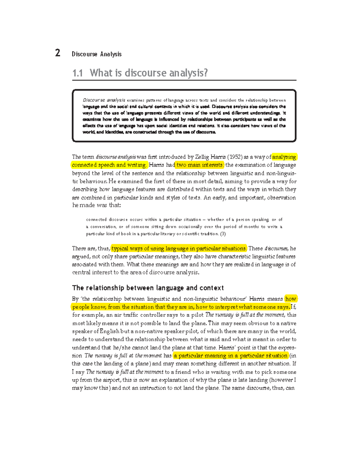 1. Whats Discourse Analysis (must read) (1) - 2 Discourse Analysis Discourse analysis examines ...