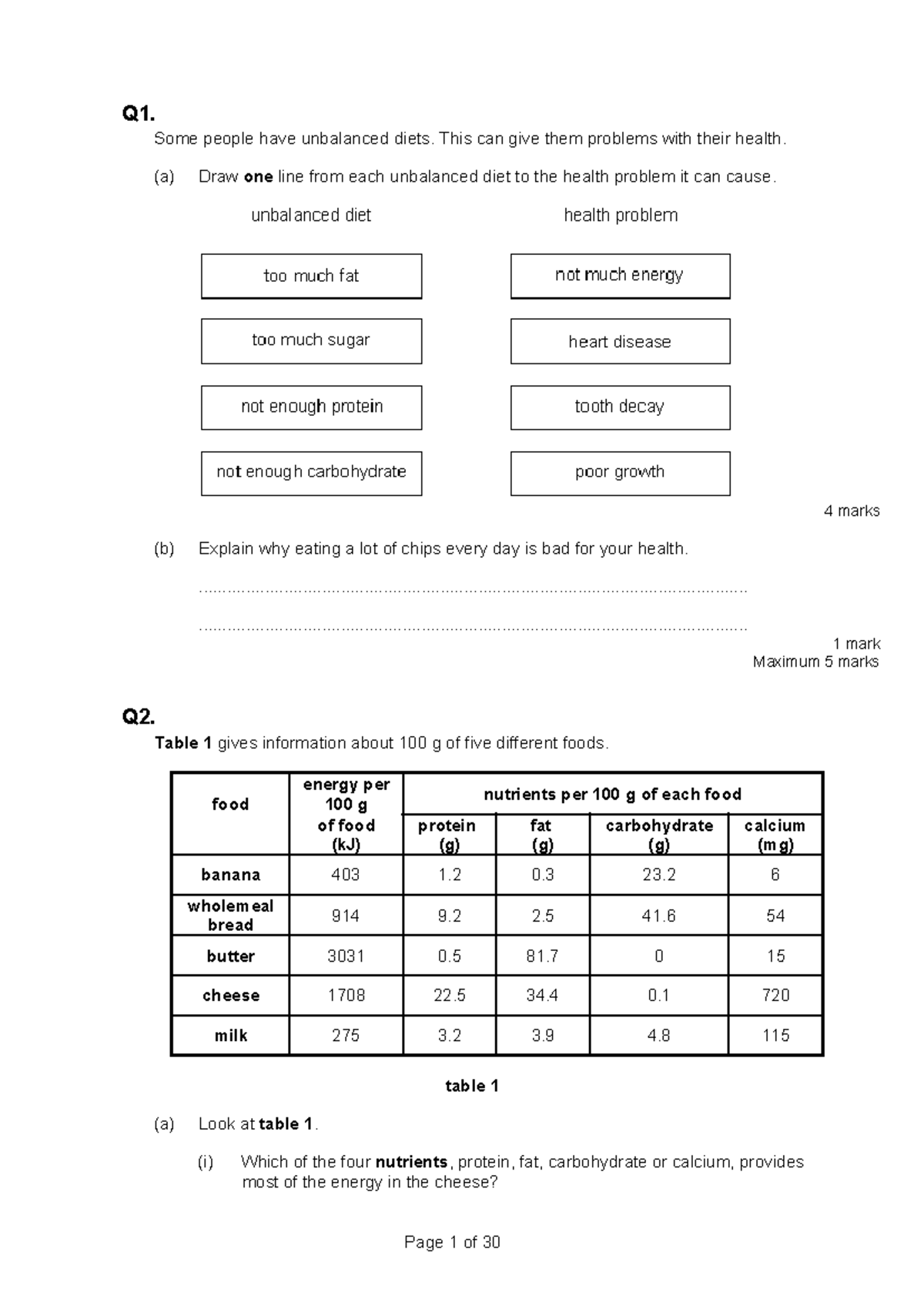 Science Year 8 Exam practice questions - Q1. Some people have ...