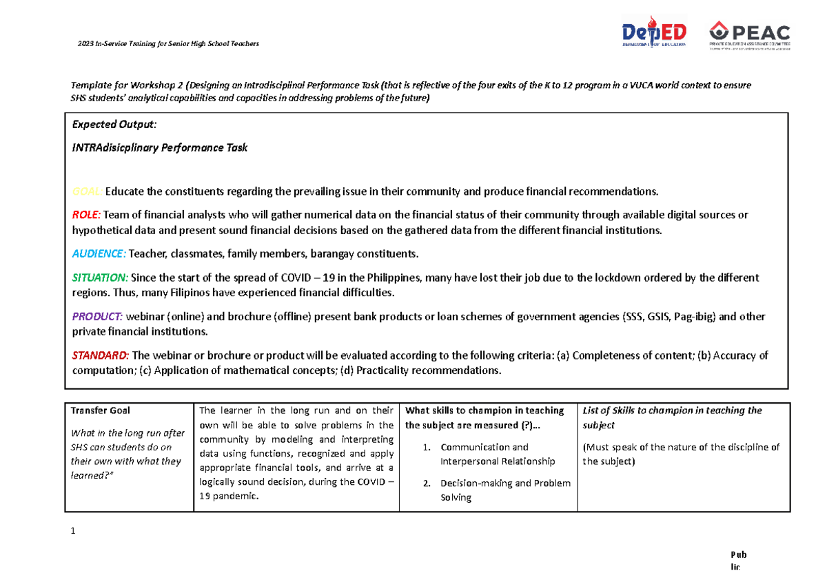 TS2 -Designing-an-Intradisciplinal-Performance-Task - Template for ...