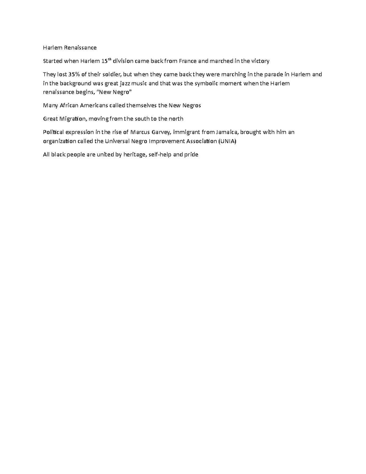 Harlem Renaissance - Notes for Professor Brady - Harlem Renaissance ...