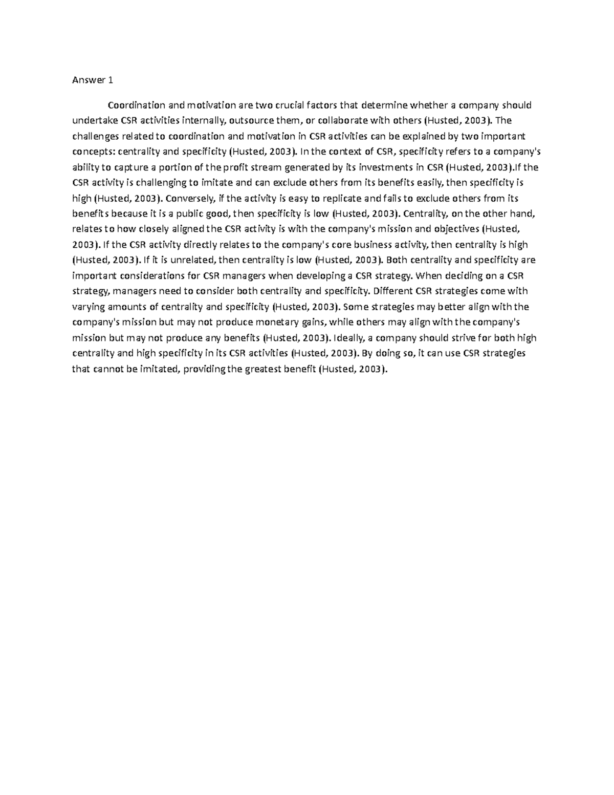 Week 8 q1 - Week 8 q1 - Answer 1 Coordination and motivation are two ...