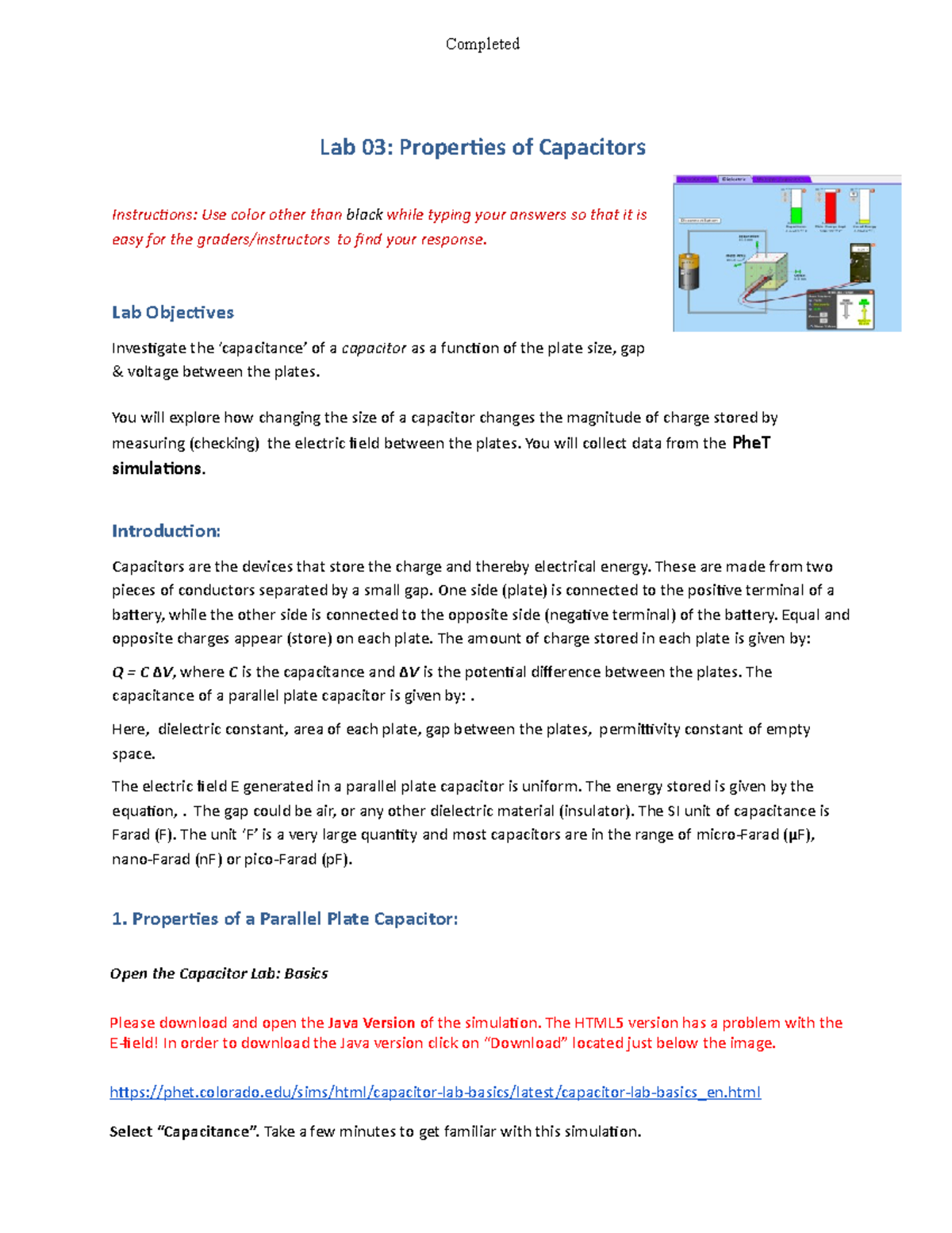 Lab 3 Download and complete - Lab 03: Properties of Capacitors ...