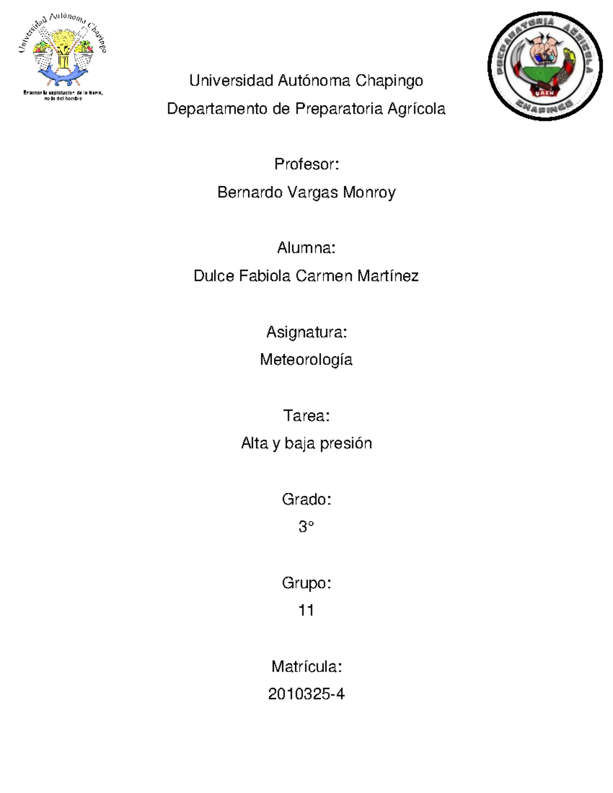 Alta y baja presión - dfbdf - Universidad Autónoma Chapingo ...
