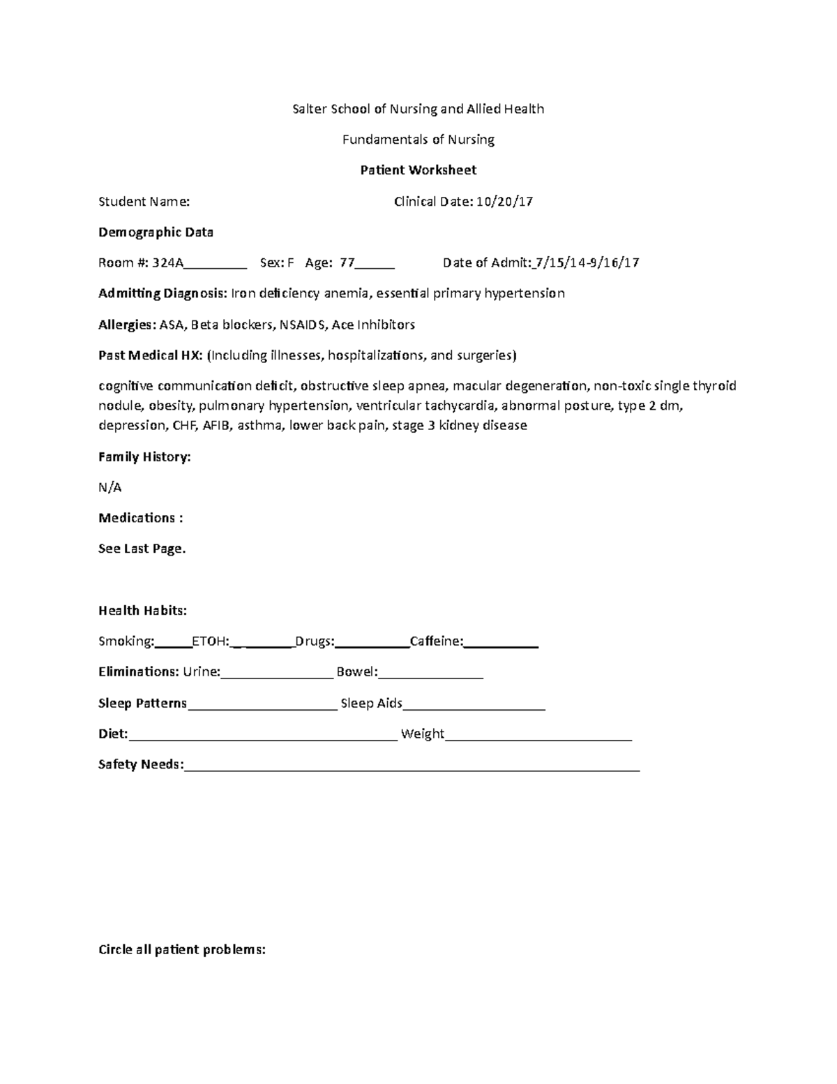 324 A Contd - Assignment - Salter School of Nursing and Allied Health ...