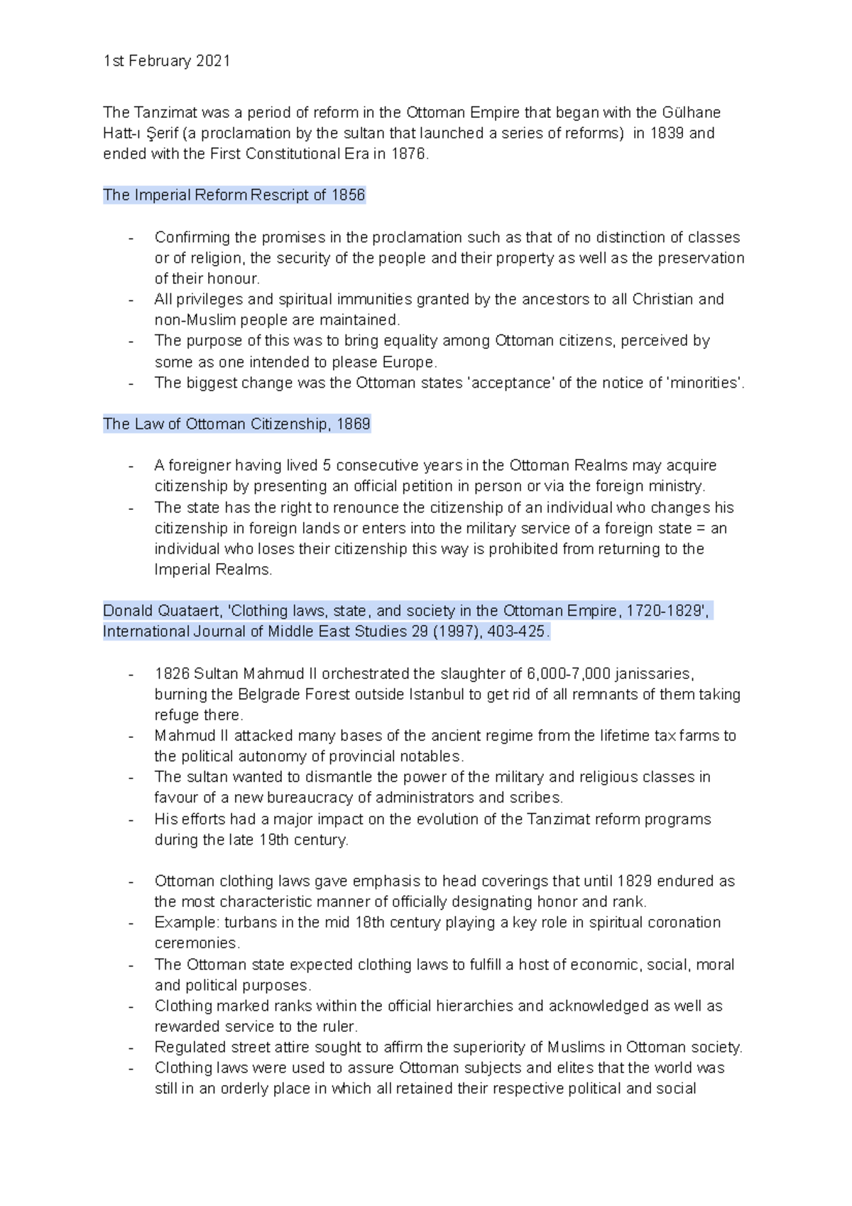 Reordering the Ottoman State - The Tanzimat was a period of reform in ...