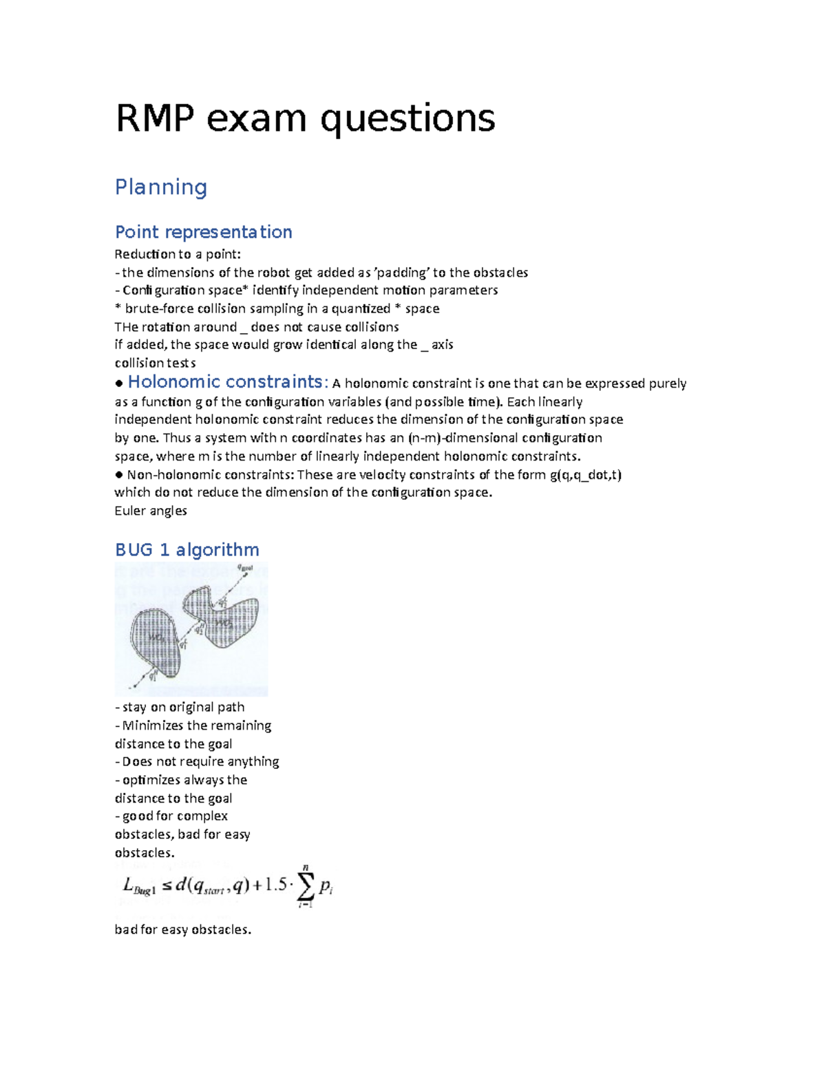 RMP exam questions - RMP exam questions Planning Point representation ...