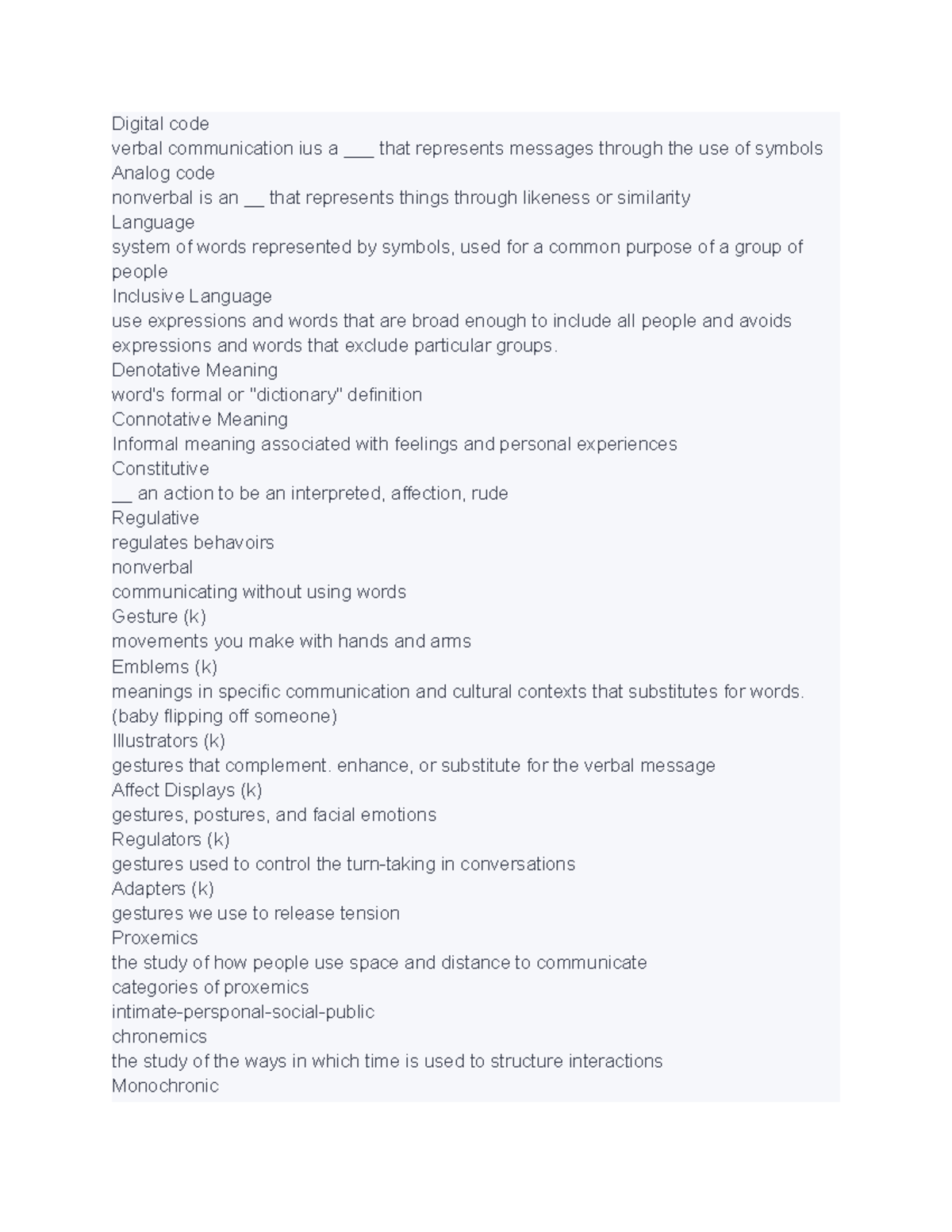 COMS 101 - notes from wheeler - Digital code verbal communication ius a ...