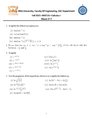 Lec 3,4 - notes - Calculus I - Studocu