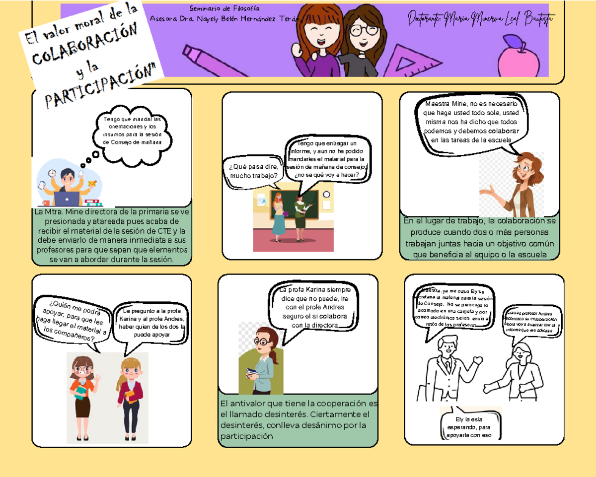 Historieta - trabajo valores y antivalores - ¿Quién me podrá apoyar ...